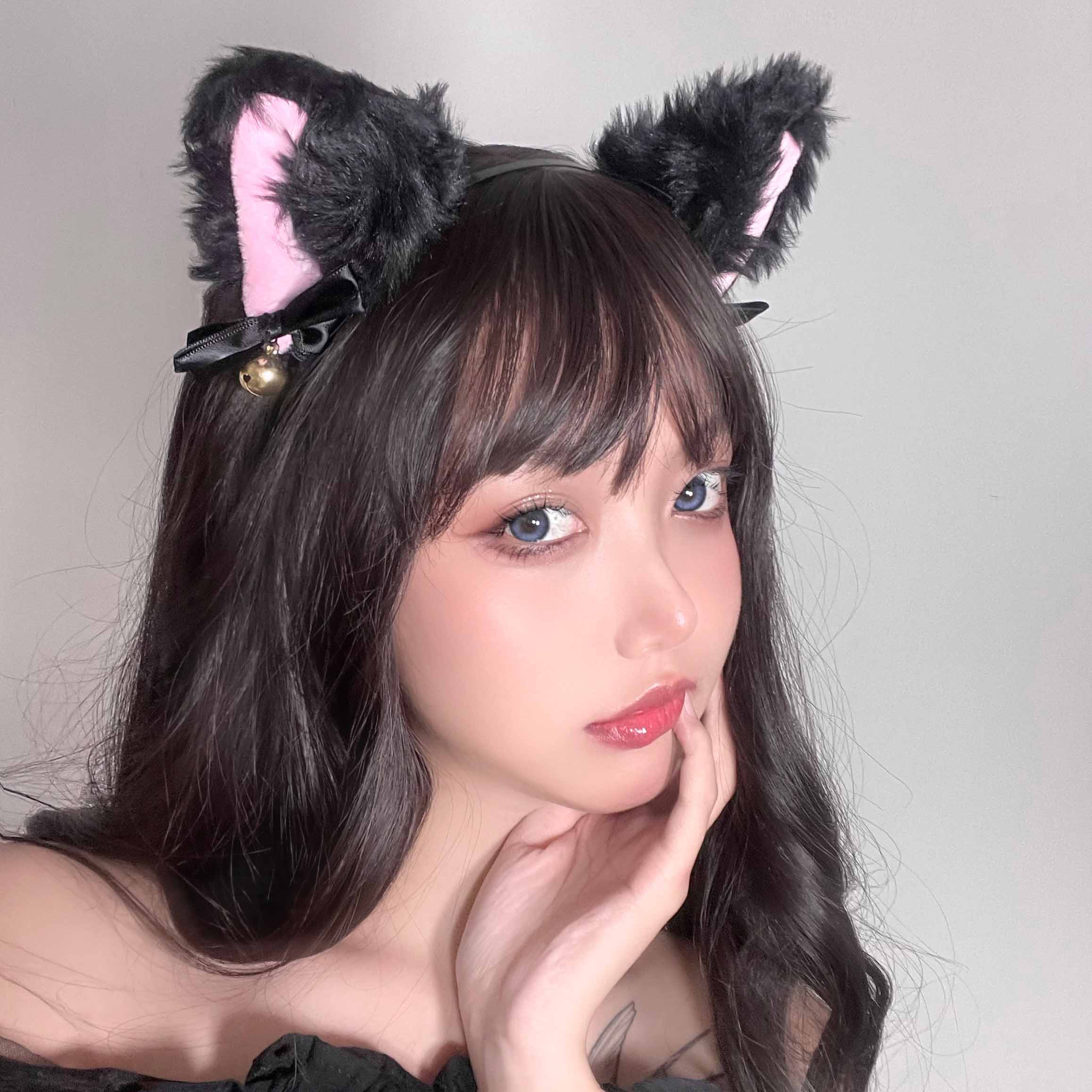 P-140 Plush cat ear bell hairband – lovingocean