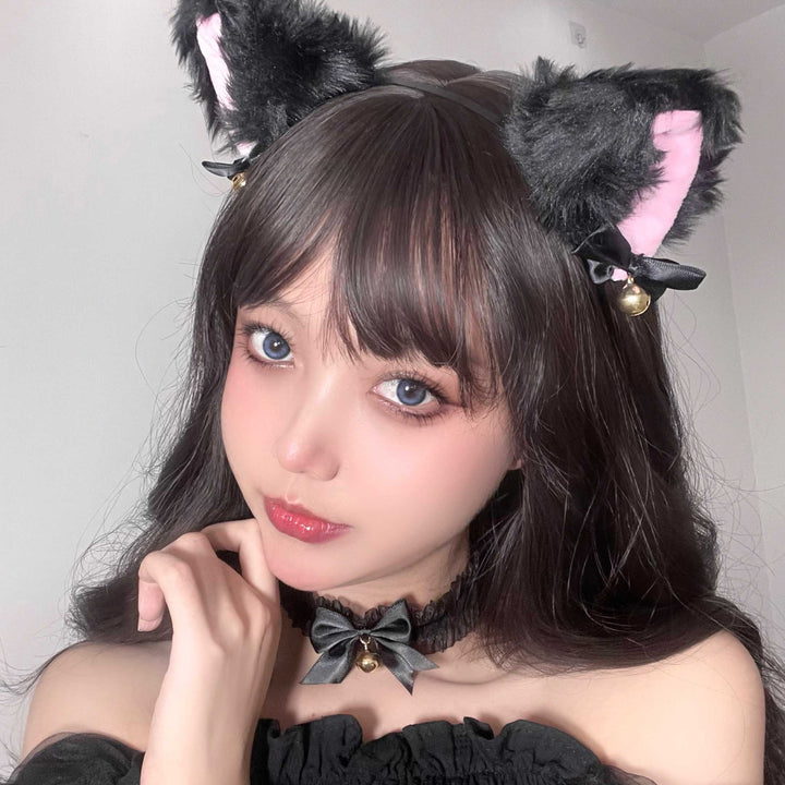 P-140 Plush cat ear bell hairband – lovingocean